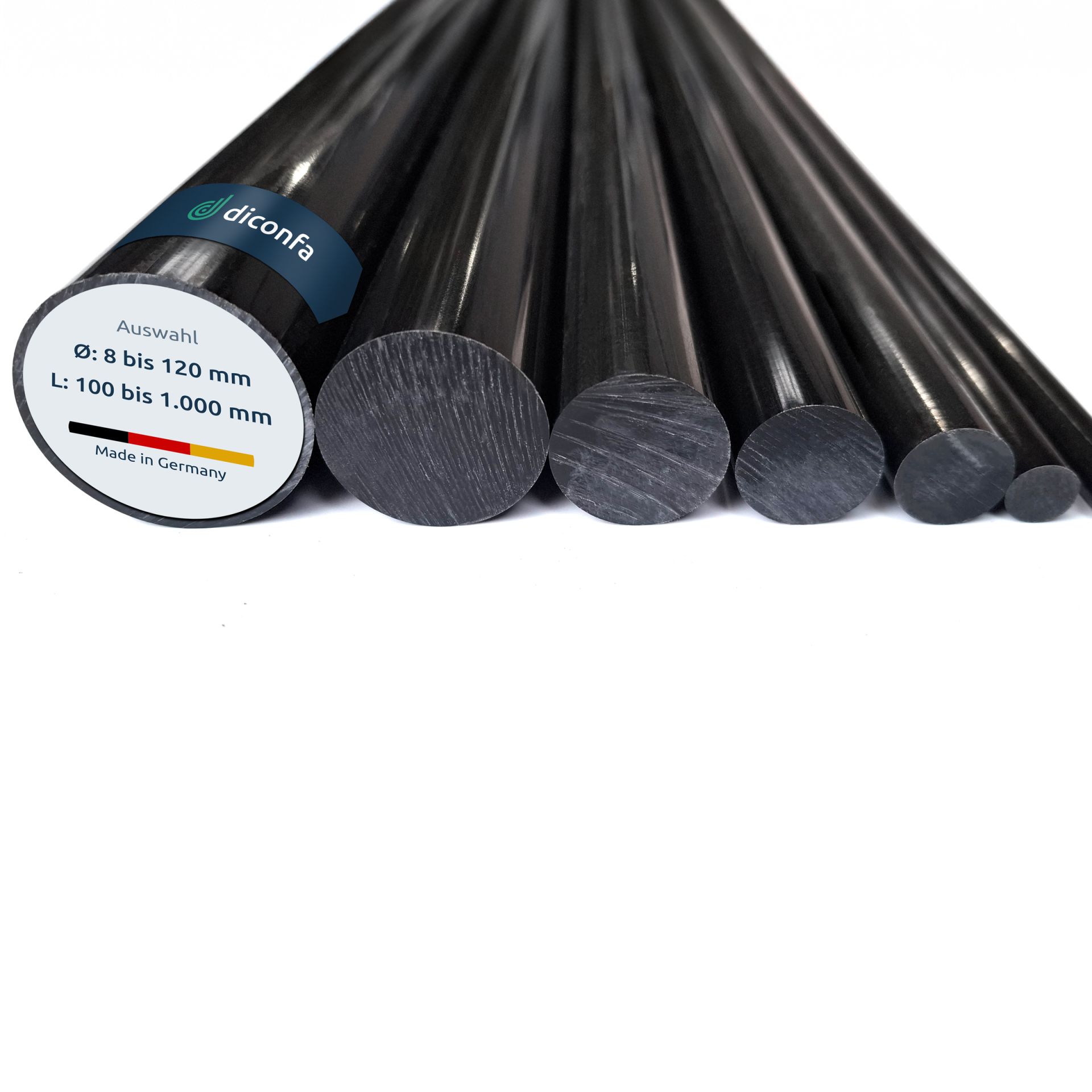 Kunststoff Rundstäbe nach Maß online kaufen | PVC, POM, Acryl, Teflon